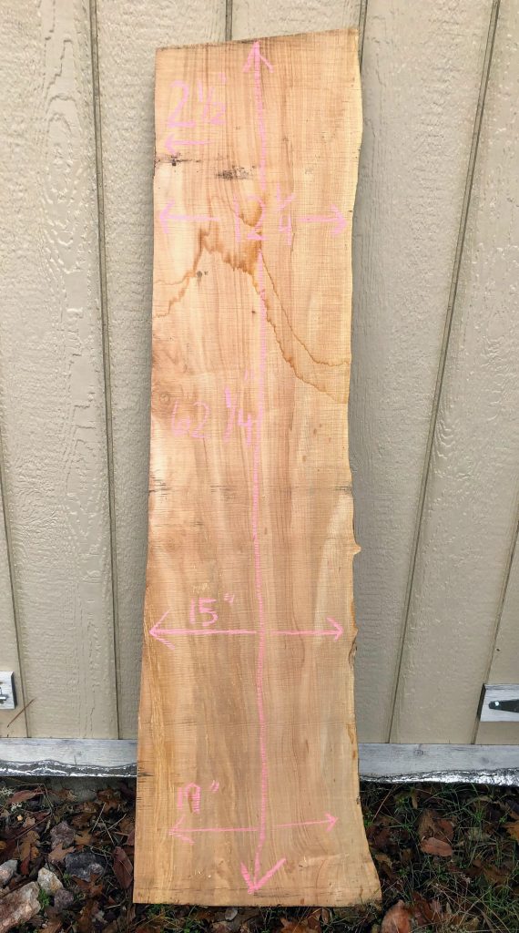 Maple Wood Slab 62 1/4" x 19" x 2 1/4” - Frison-Logue Hardwoods