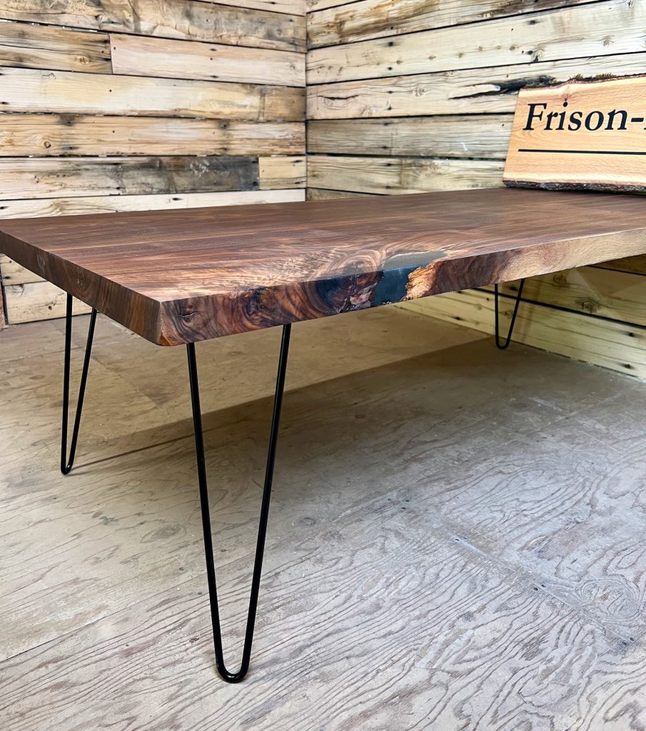 Custom Walnut Table With Hairpin Legs Frison Logue Hardwoods